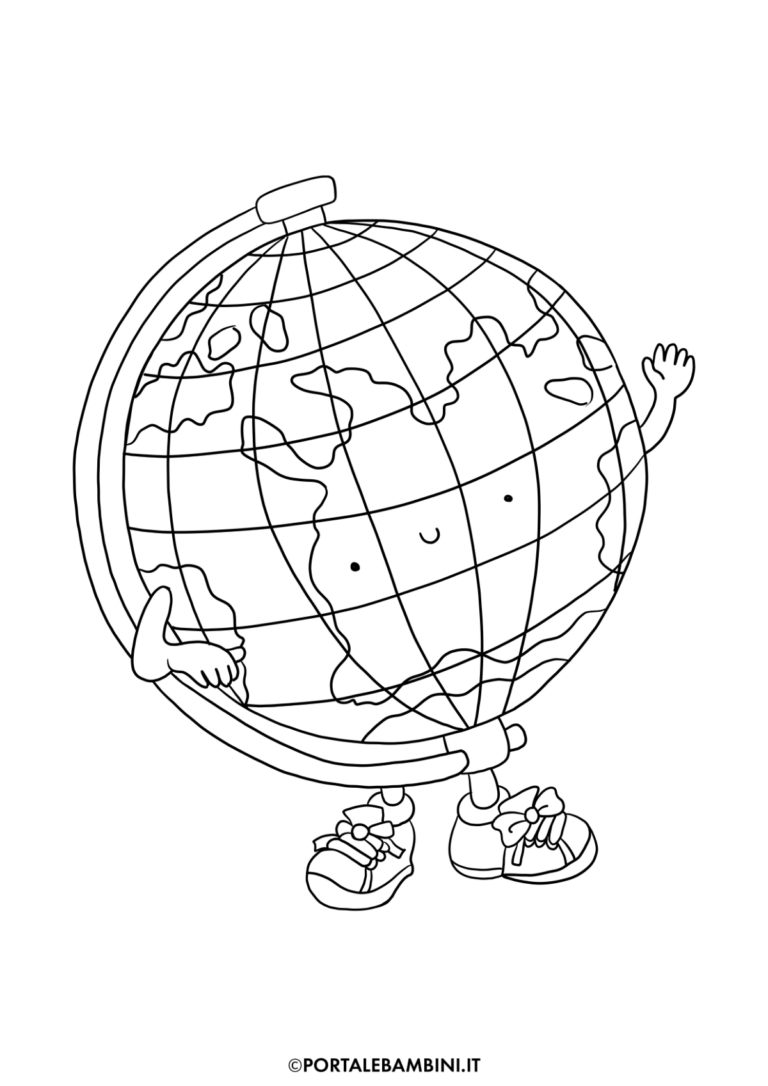 Disegni Mappamondo da Colorare