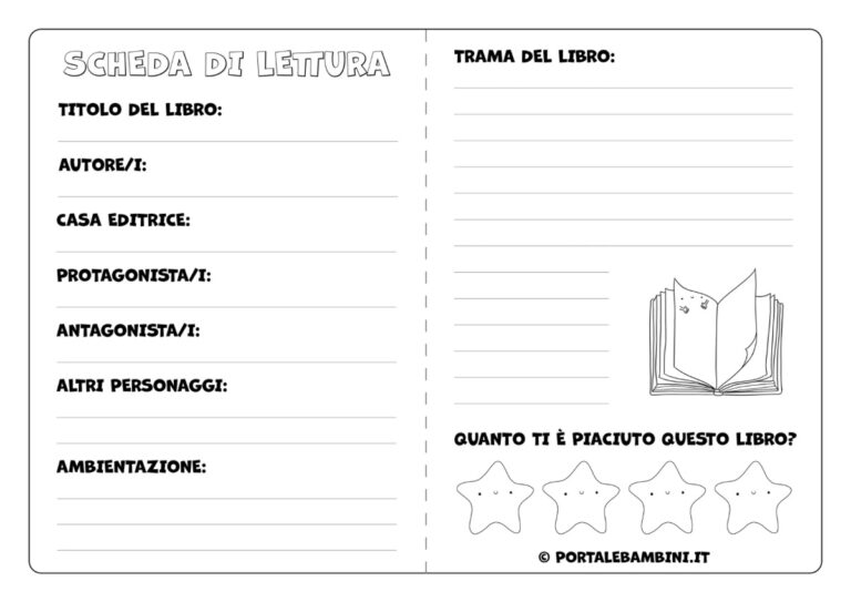 Scheda di Lettura di un Libro (Stampa gratis)