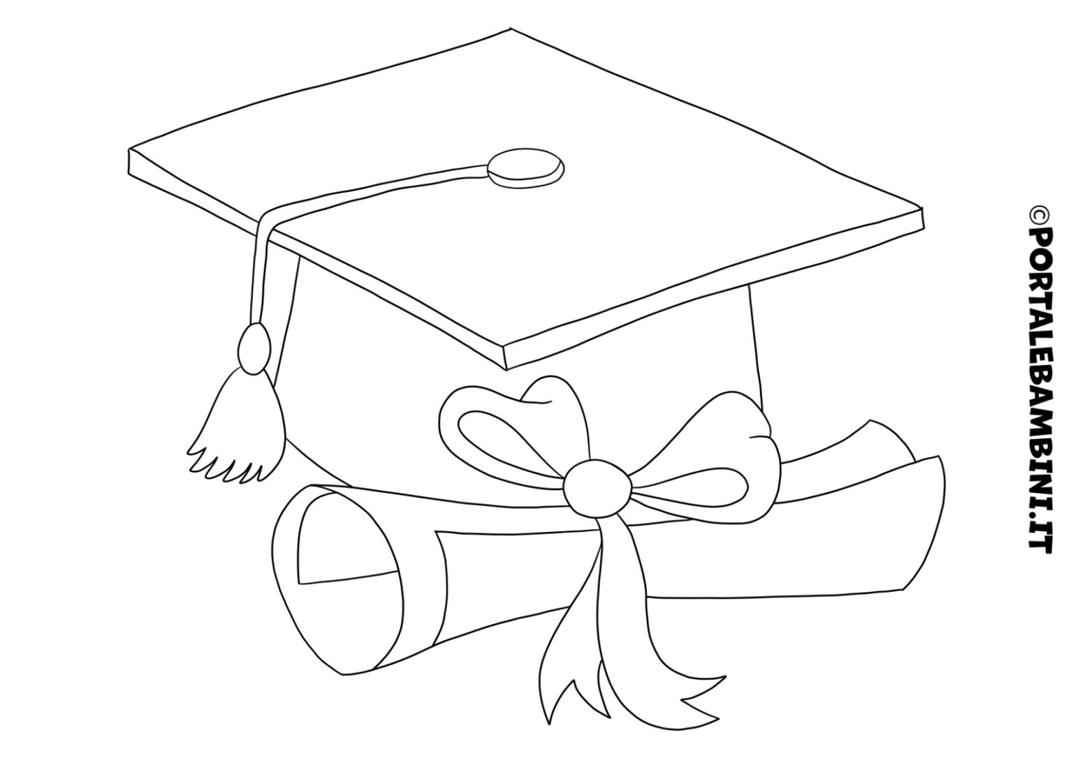 Disegni Cappello Laurea (Tocco) da Colorare