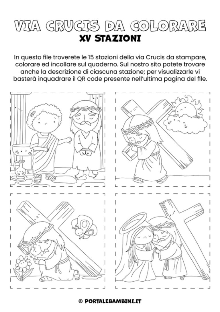 Via Crucis da Colorare per Bambini