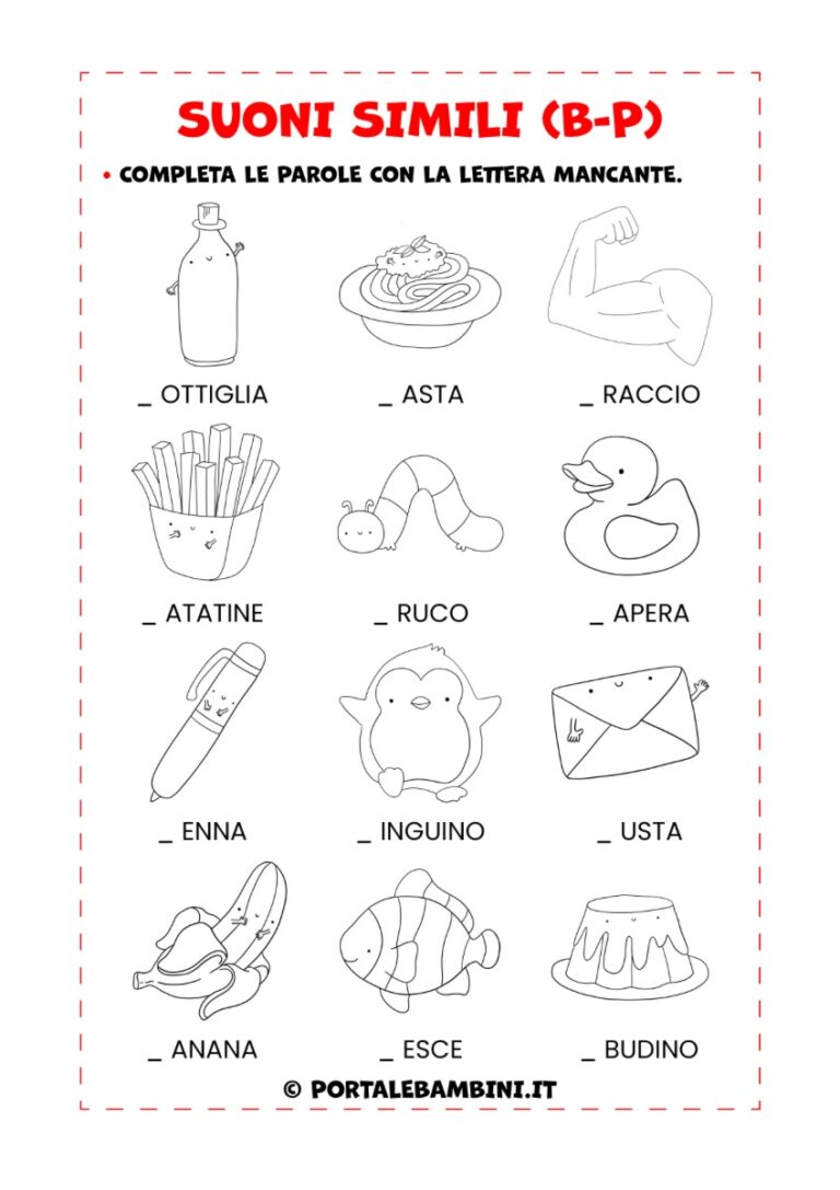 Schede sui Suoni Simili | portalebambini.it
