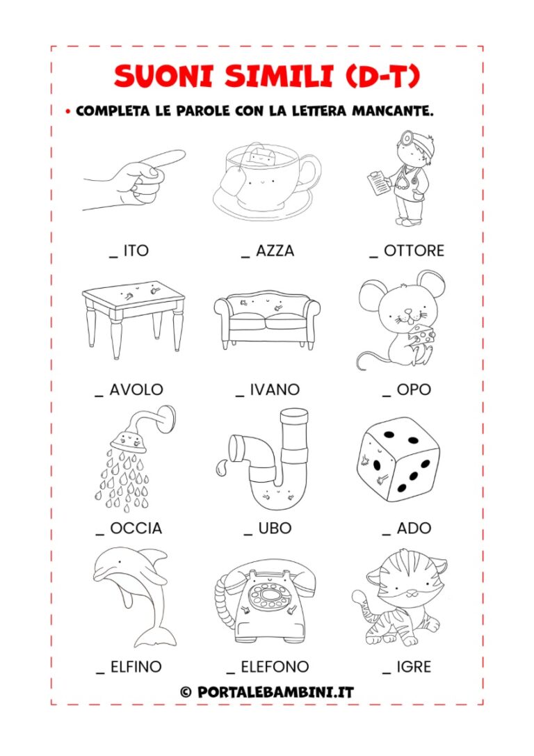 Schede sui Suoni Simili | portalebambini.it