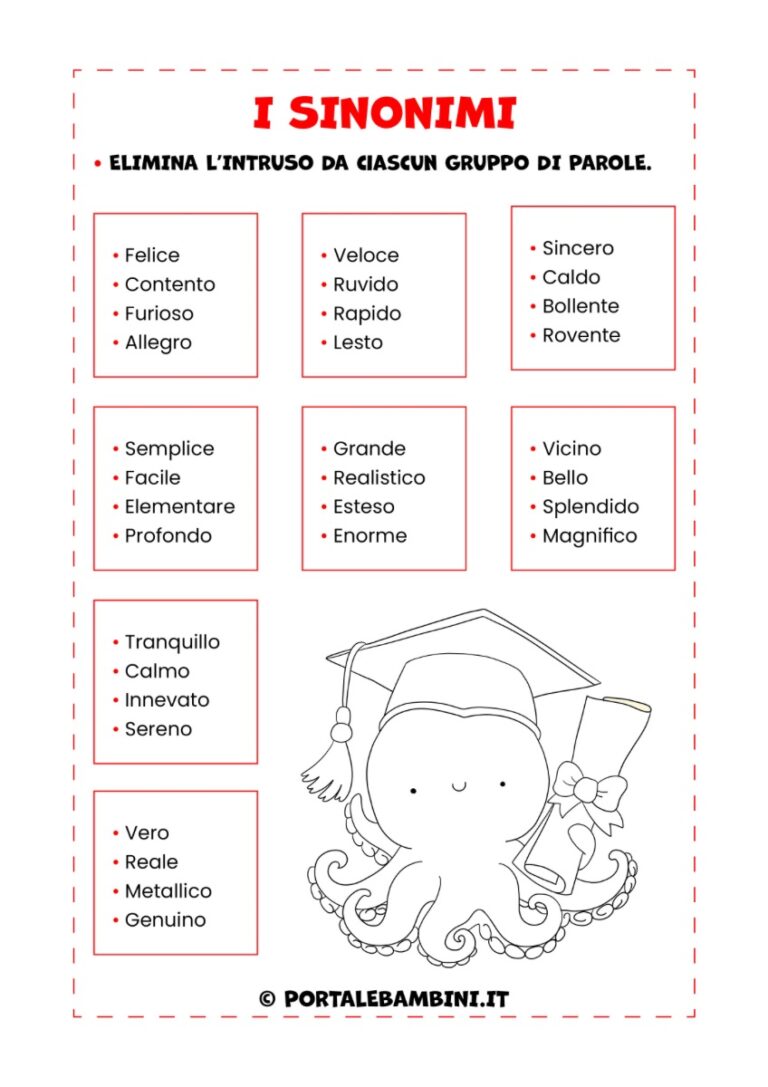 Sinonimi e Contrari (Schede per Scuola Primaria)