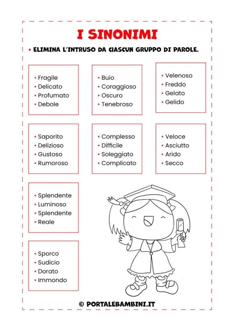 Sinonimi e Contrari (Schede per Scuola Primaria)