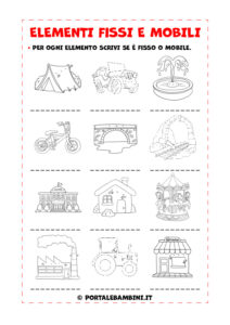 Elementi Fissi e Mobili - Schede Didattiche
