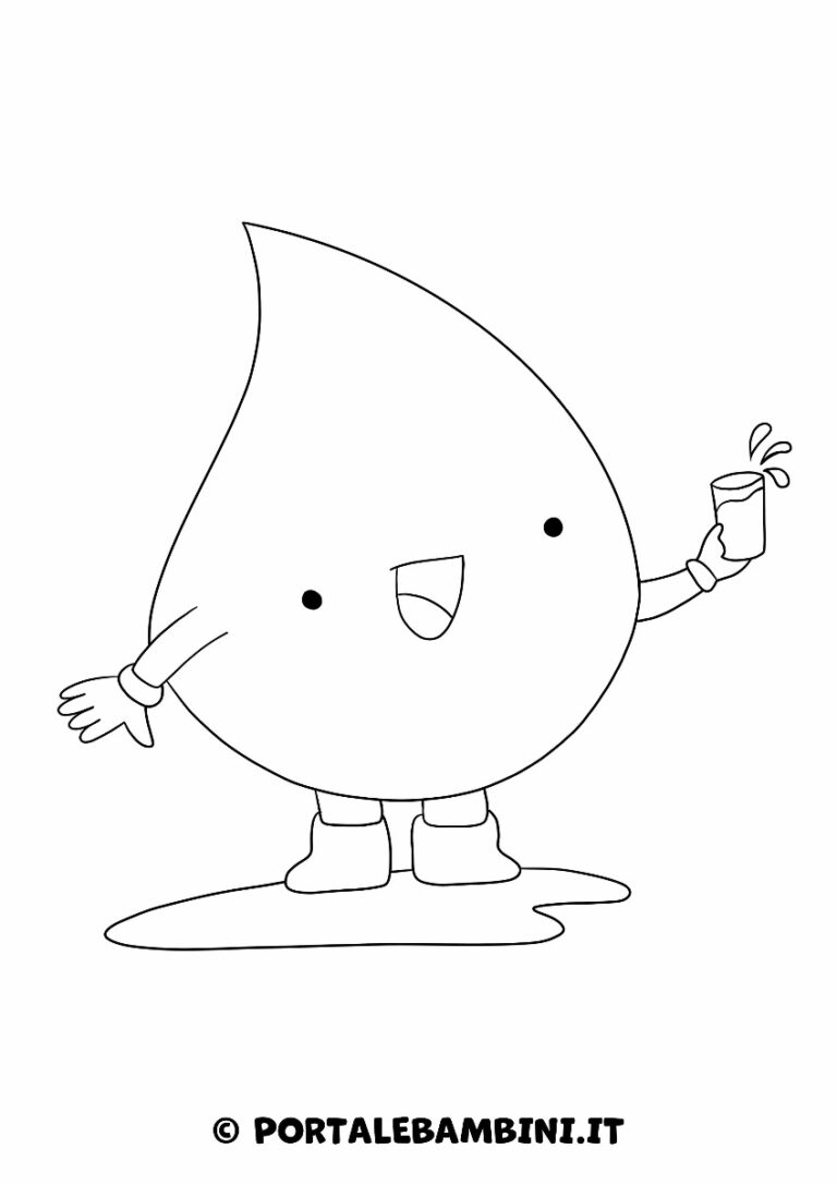 Disegni di Goccia d'Acqua da Colorare (Stampa Gratis)